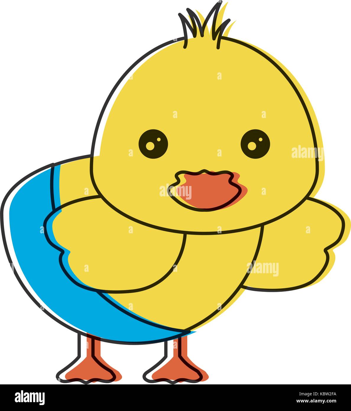 cute duck icon over white background colorful design vector ...