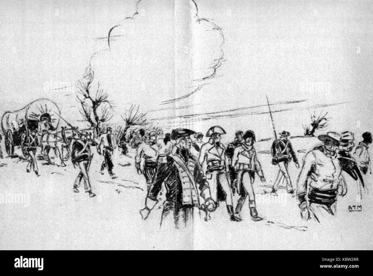 United States Marine escorting French prisoners Stock Photo - Alamy