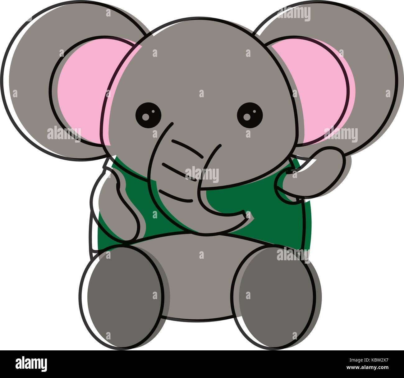 cute elephant icon over white background colorful design vector ...