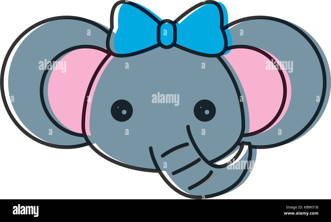 cute elephant icon over white background colorful design vector ...