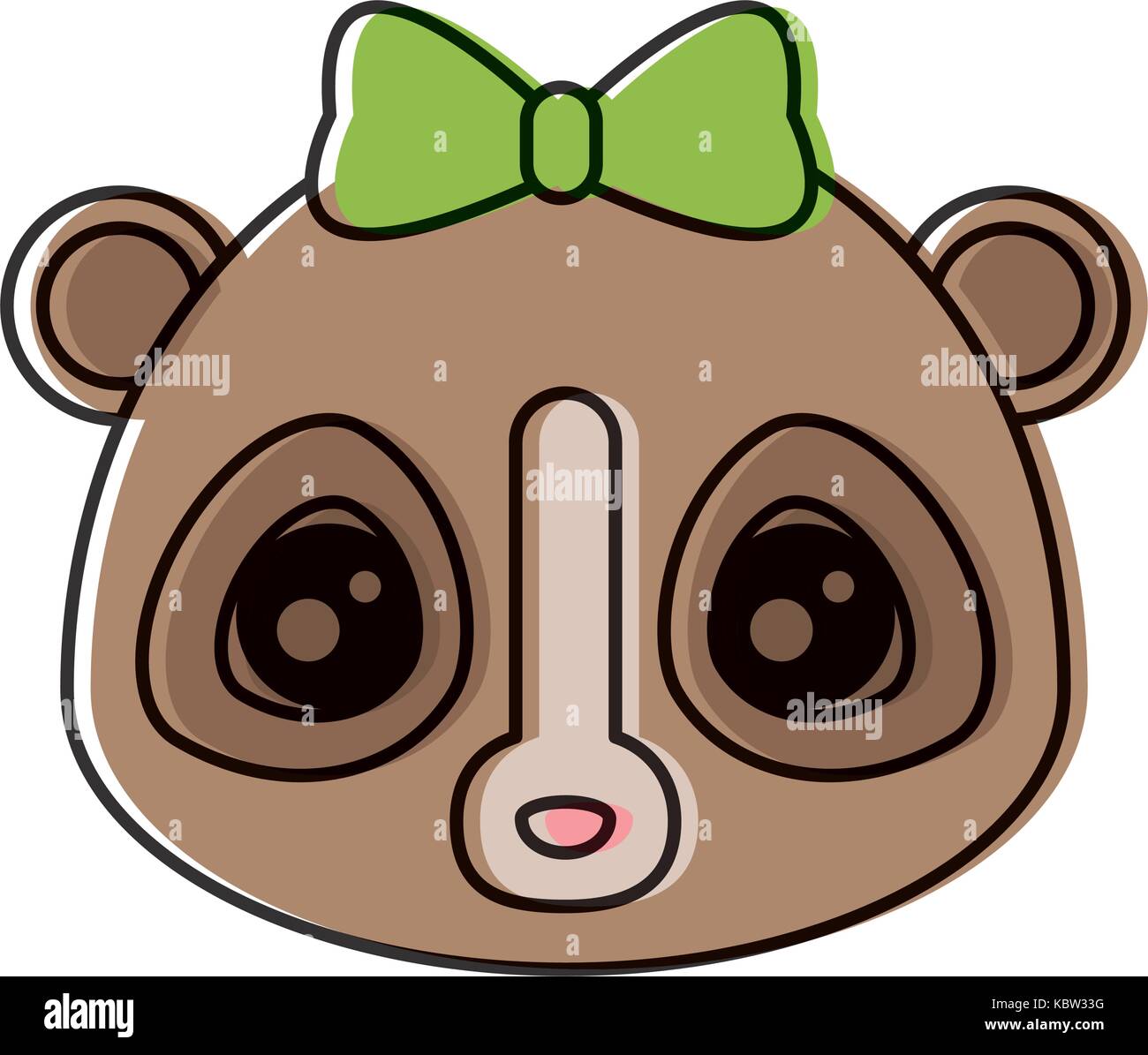 cute spectacled bear icon over white background colorful design vector ...