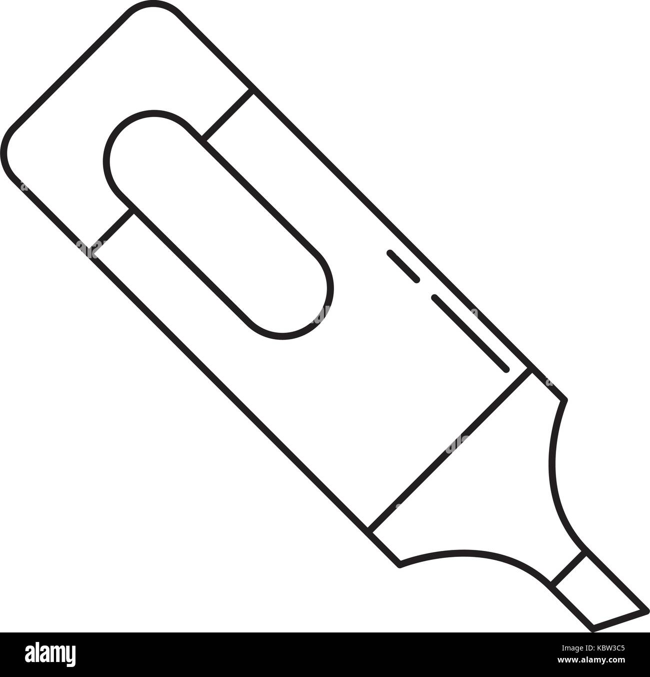 highlighter pen icon over white background vector illustration Stock ...