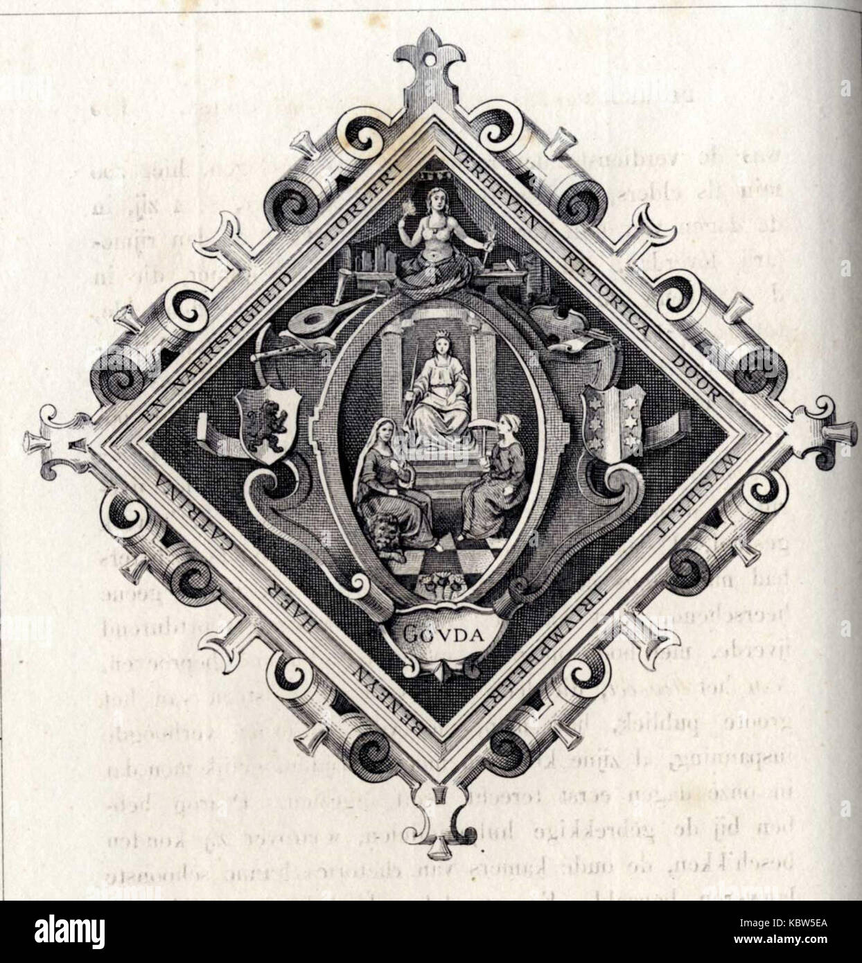 Blazoen Rederijkerskamer de Goudsbloem van Gouda Stock Photo - Alamy
