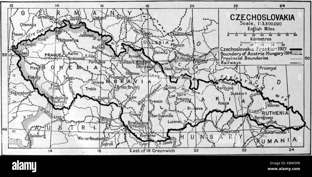 Old map of czechoslovakia Black and White Stock Photos & Images - Alamy