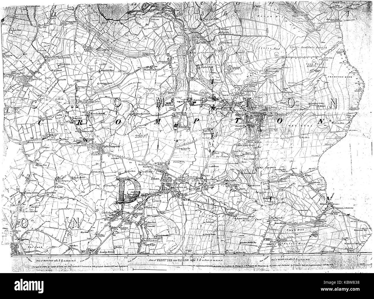 Old map of england Black and White Stock Photos & Images - Alamy