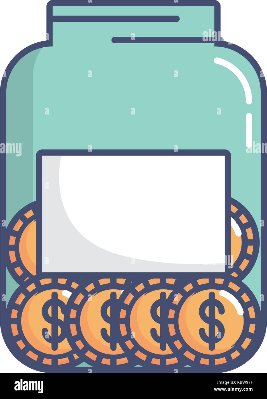bottle with money coins icon over white background vector illustration ...