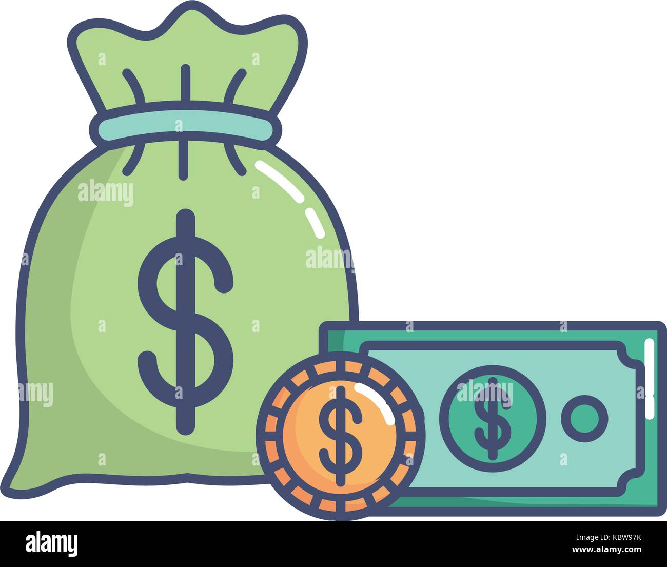 money sack icon over white background vector illustration Stock Vector ...