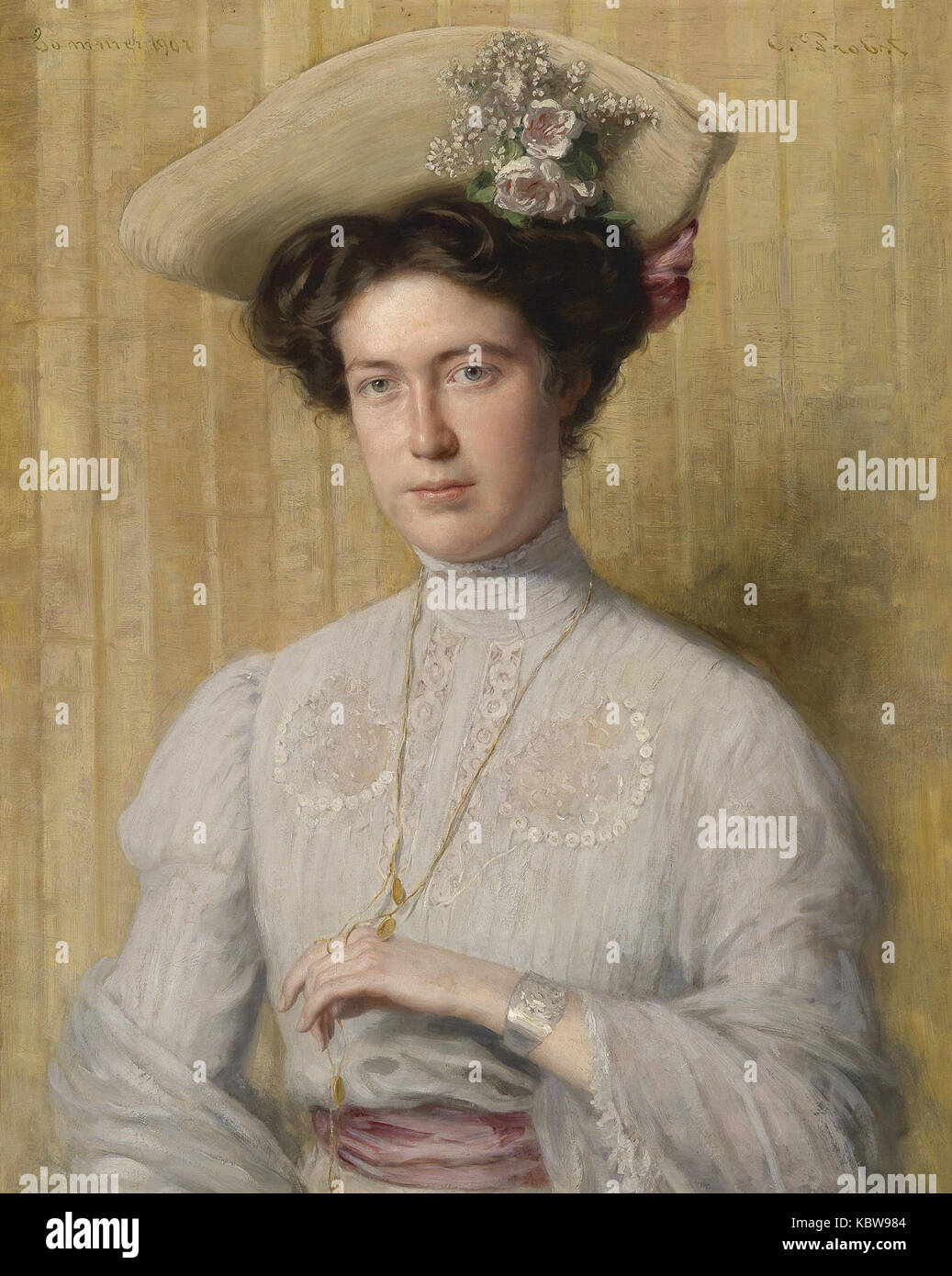 The portrait of Gisela Probst by Carl Probst, created in 1907 ...