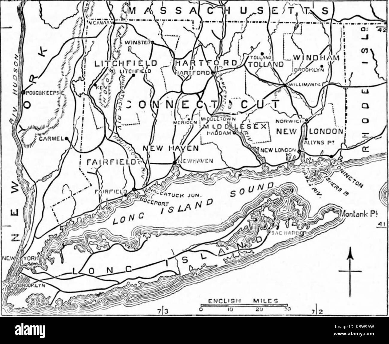 This sketch map of Connecticut provides an early cartographic ...
