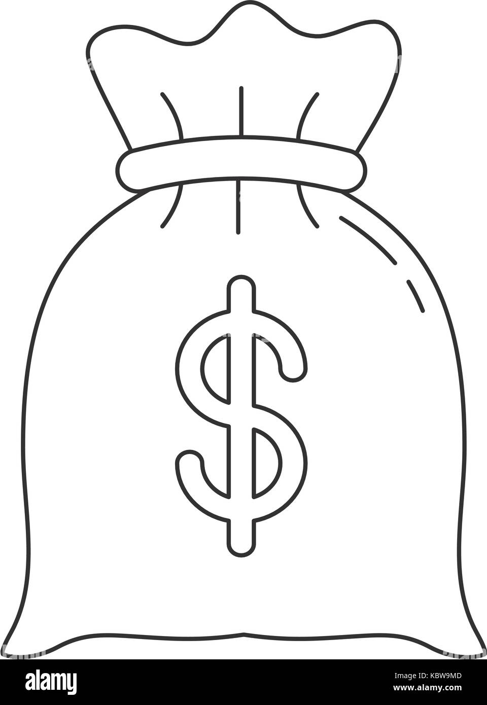 money sack icon over white background vector illustration Stock Vector ...