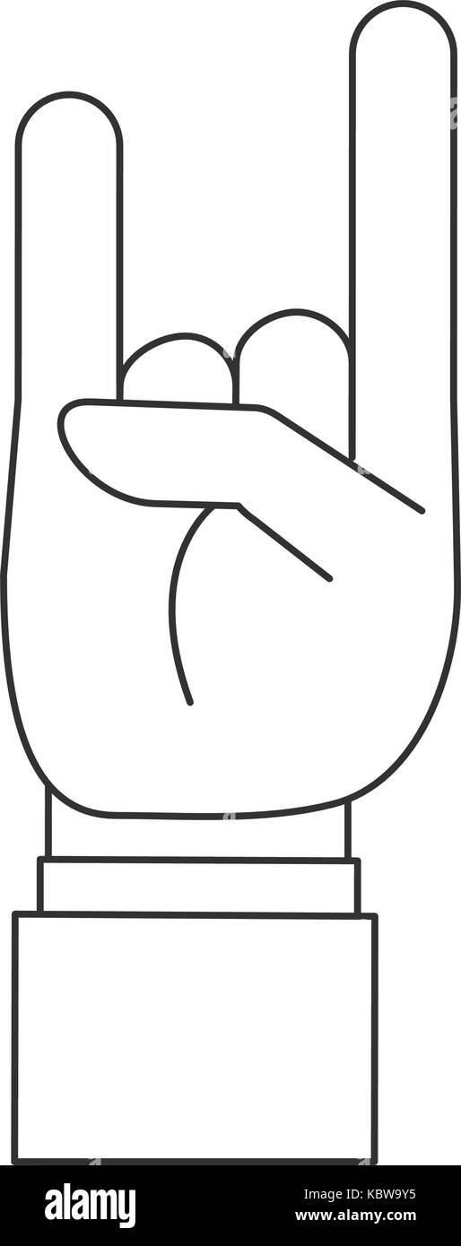 rock hand symbol icon over white background vector illustration Stock ...
