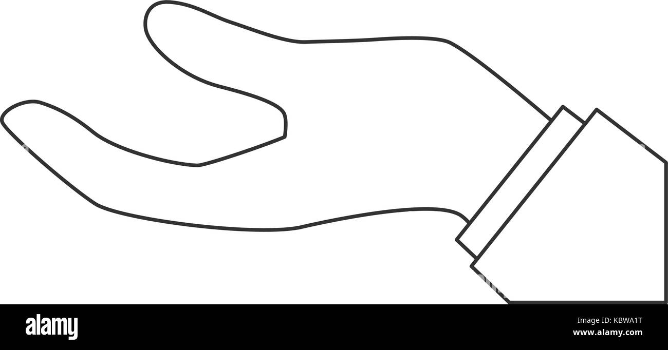 human hand icon over white background vector illustration Stock Vector ...