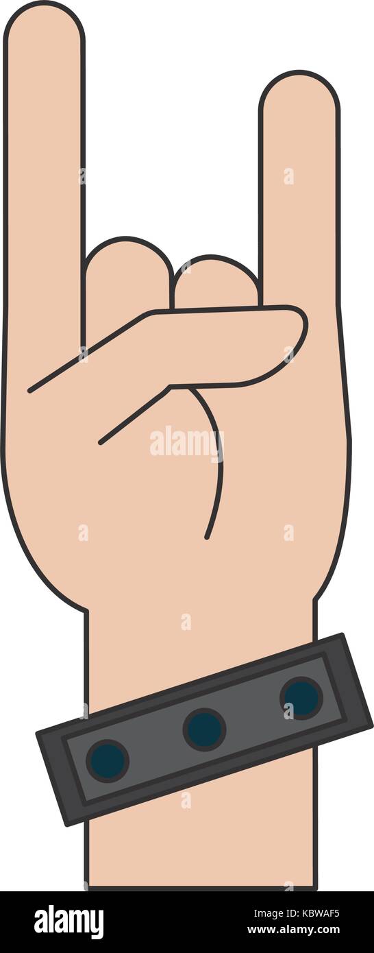 rock hand symbol icon over white background vector illustration Stock ...