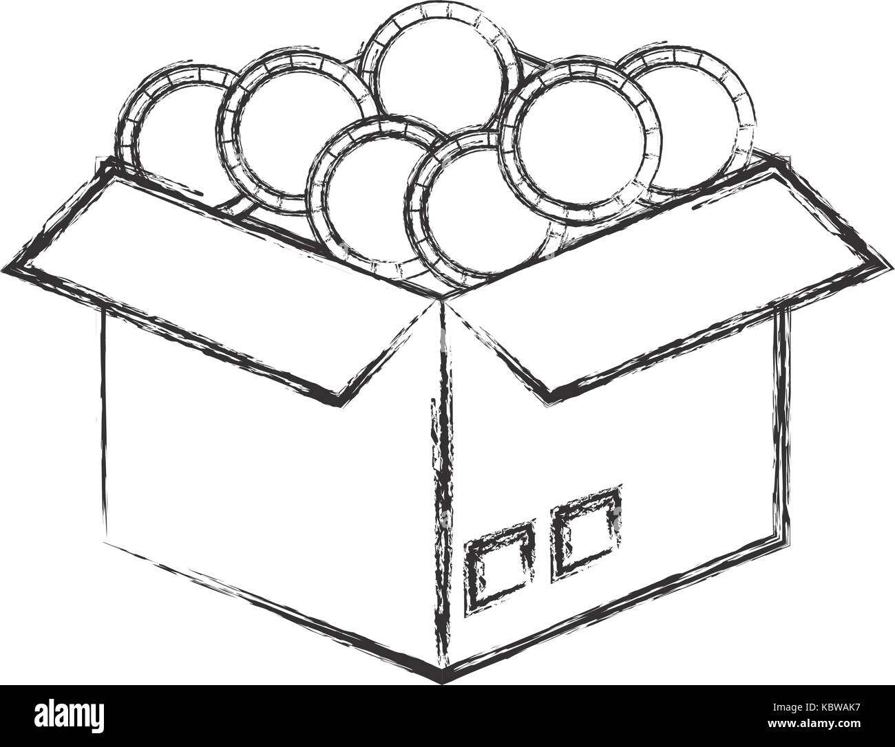 box with coins icon over white background vector illustration Stock ...