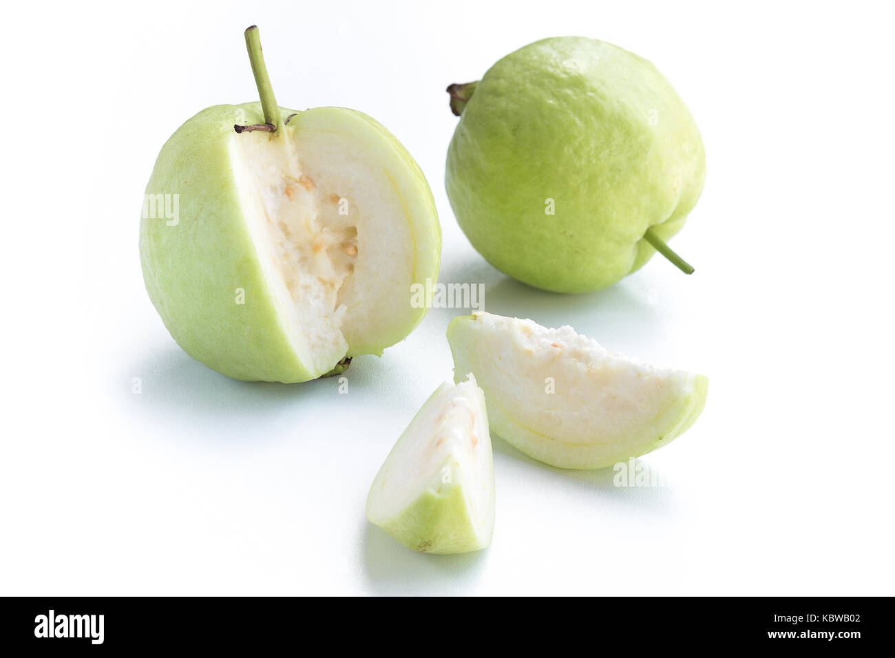 fresh guava with stem on white background(soft focus Stock Photo - Alamy