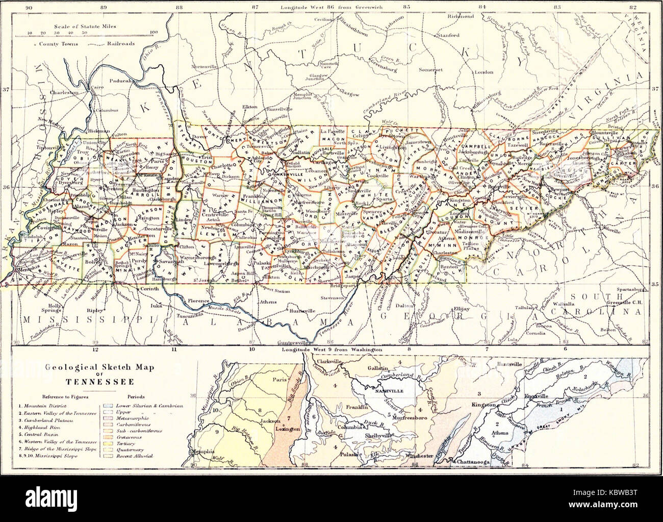 Tennessee line art map hi-res stock photography and images - Alamy