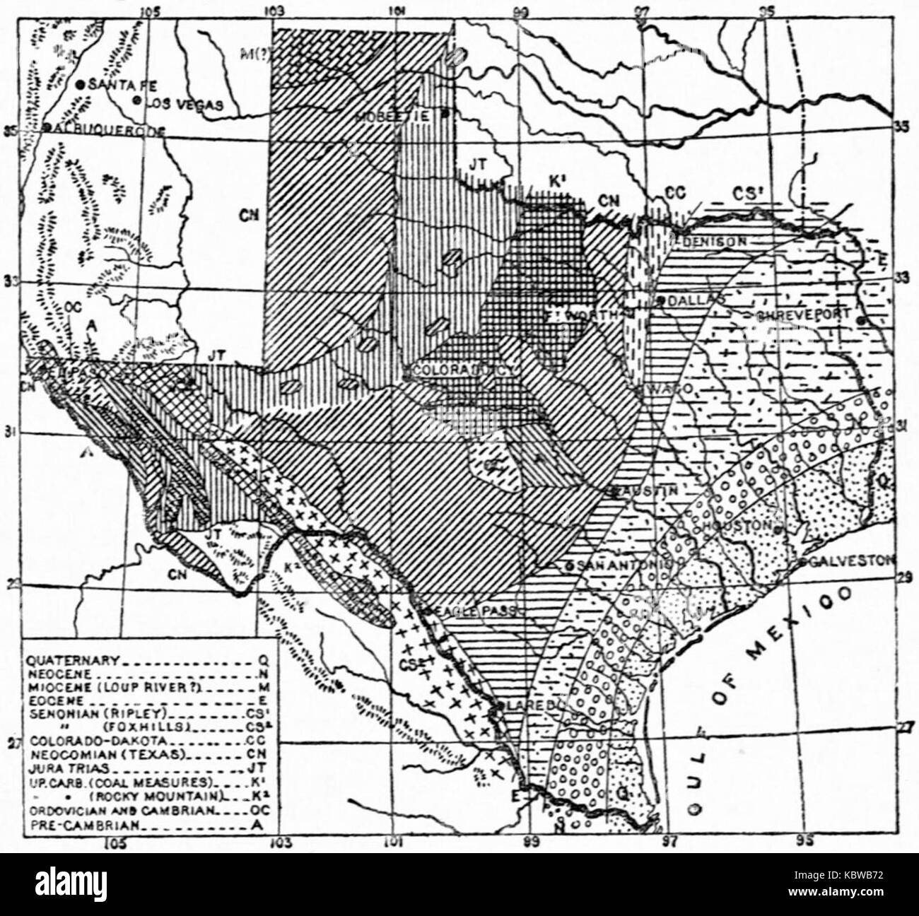 EB9 Texas geological map Stock Photo - Alamy