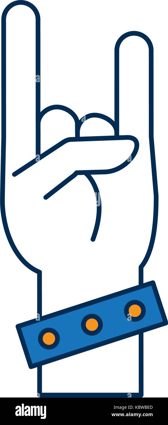 rock hand symbol icon over white background vector illustration Stock ...