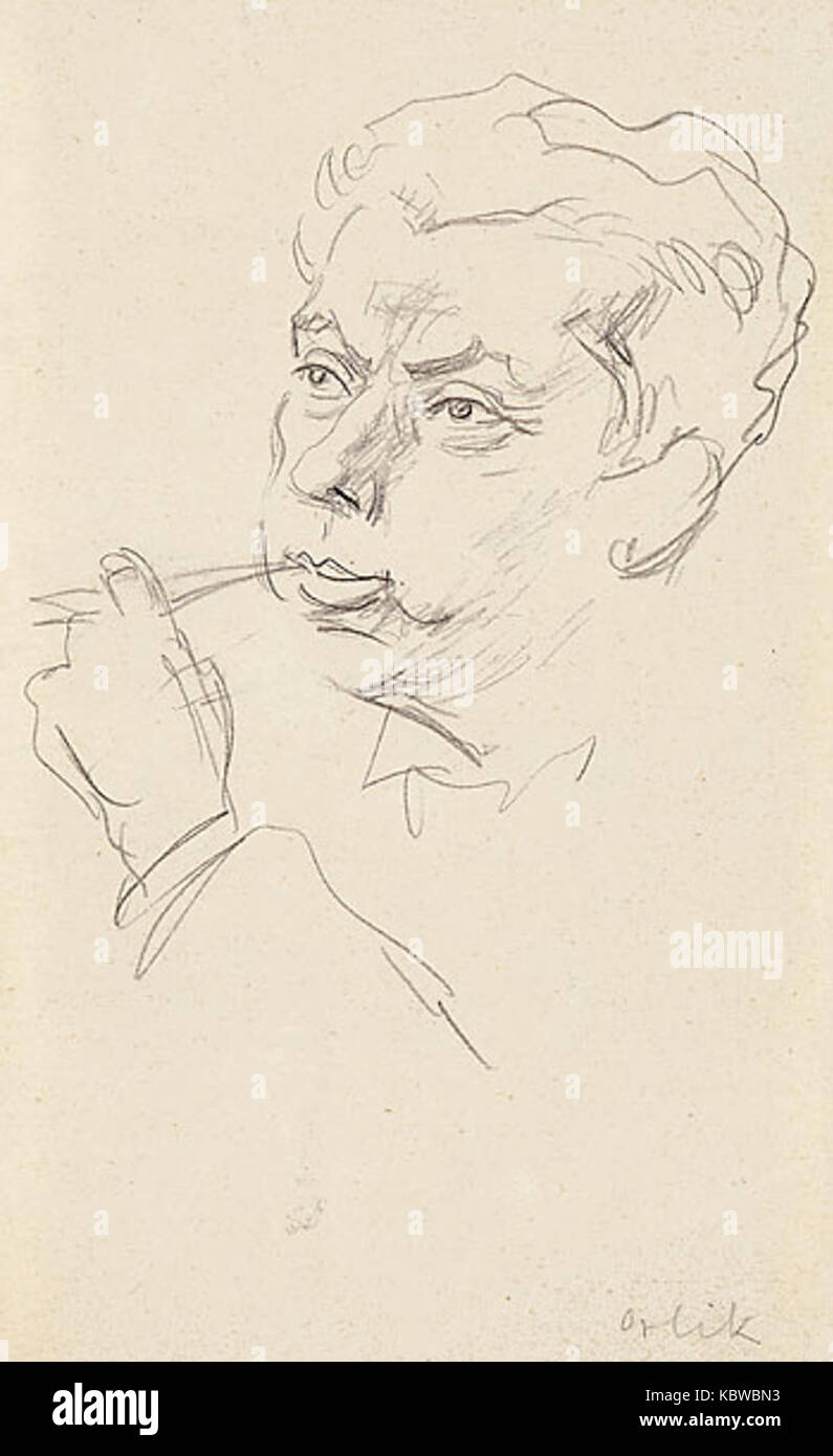This portrait by Emil Orlik captures Max Reinhardt, a prominent theater ...
