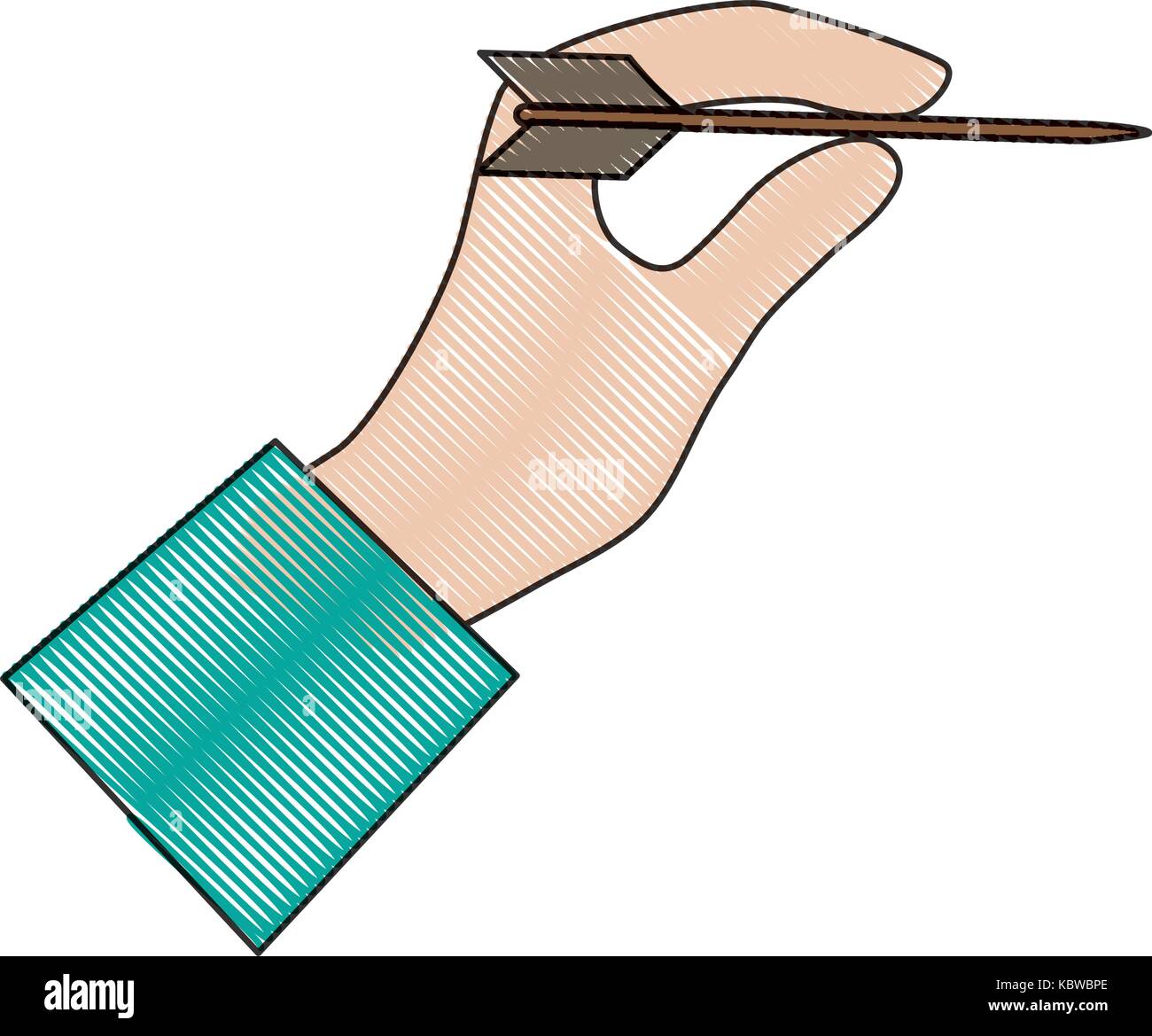 hand with arrow icon over white background vector illustration Stock ...