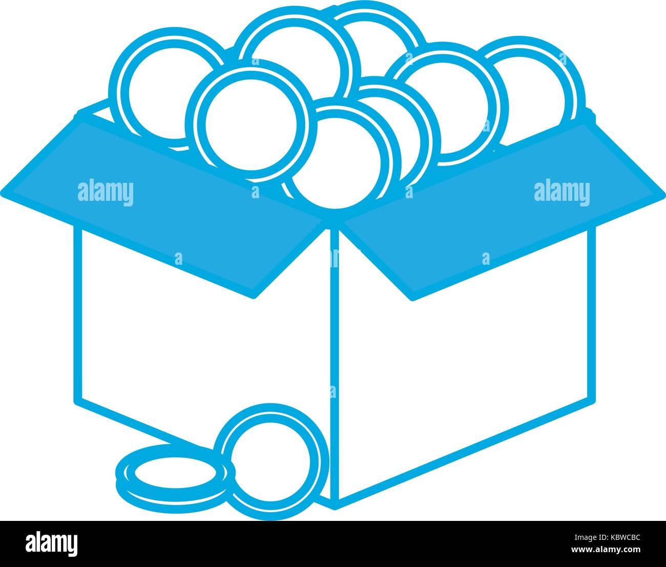 box with coins icon over white background vector illustration Stock ...