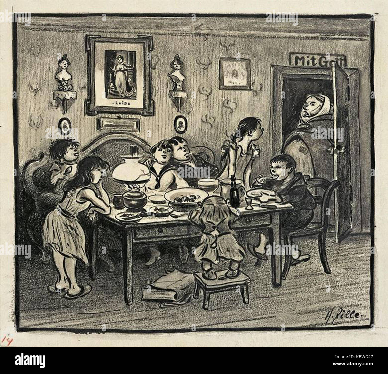 Drawing By Heinrich Zille Stock Photos & Drawing By Heinrich Zille ...