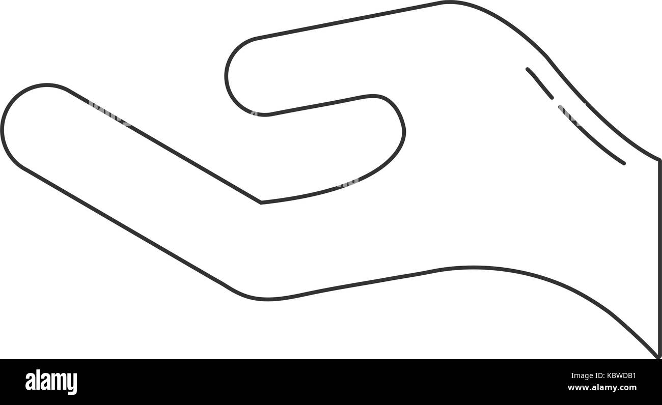 human hand icon over white background vector illustration Stock Vector ...