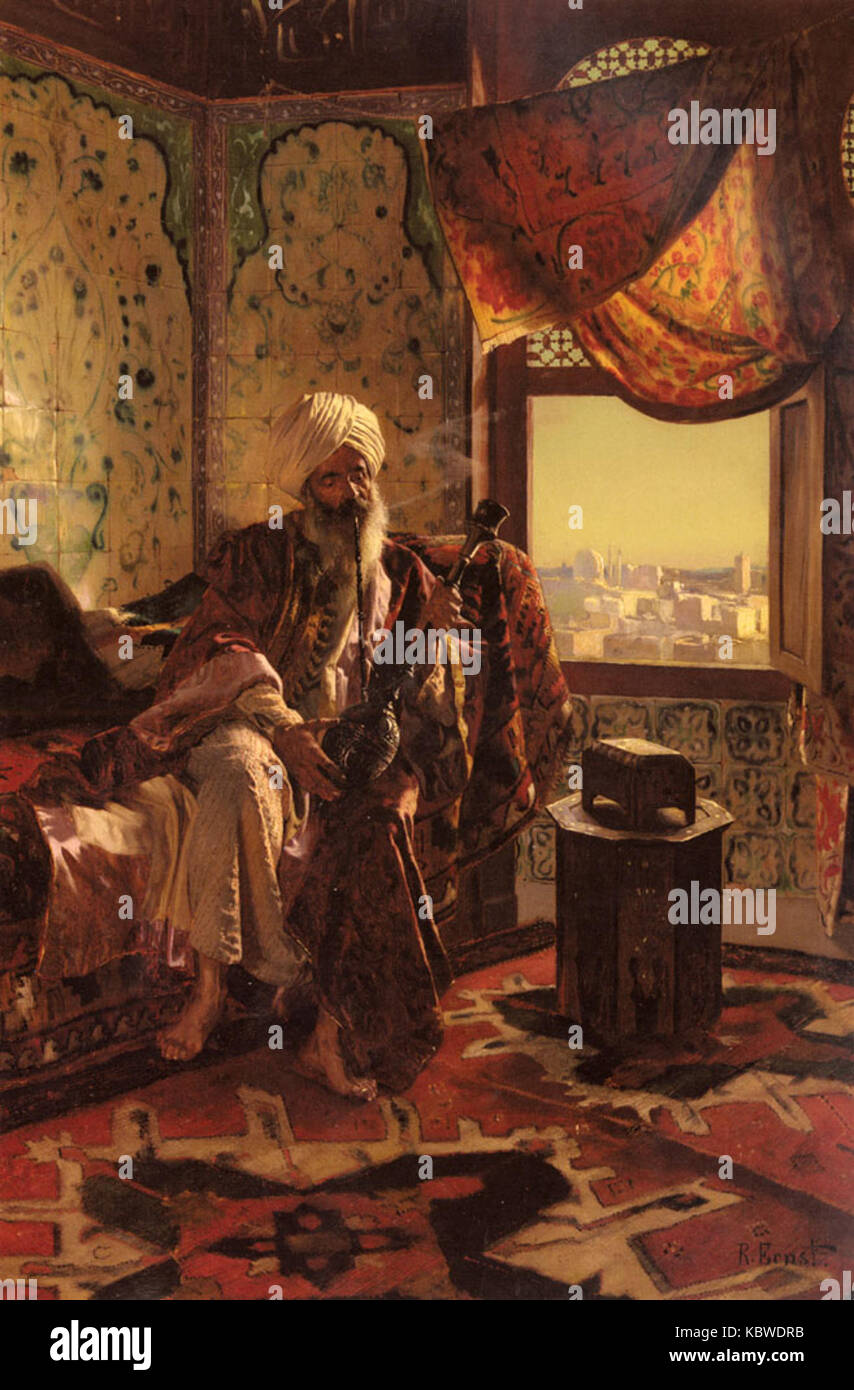 Ernst Rudolf Smoking The Hookah Stock Photo - Alamy