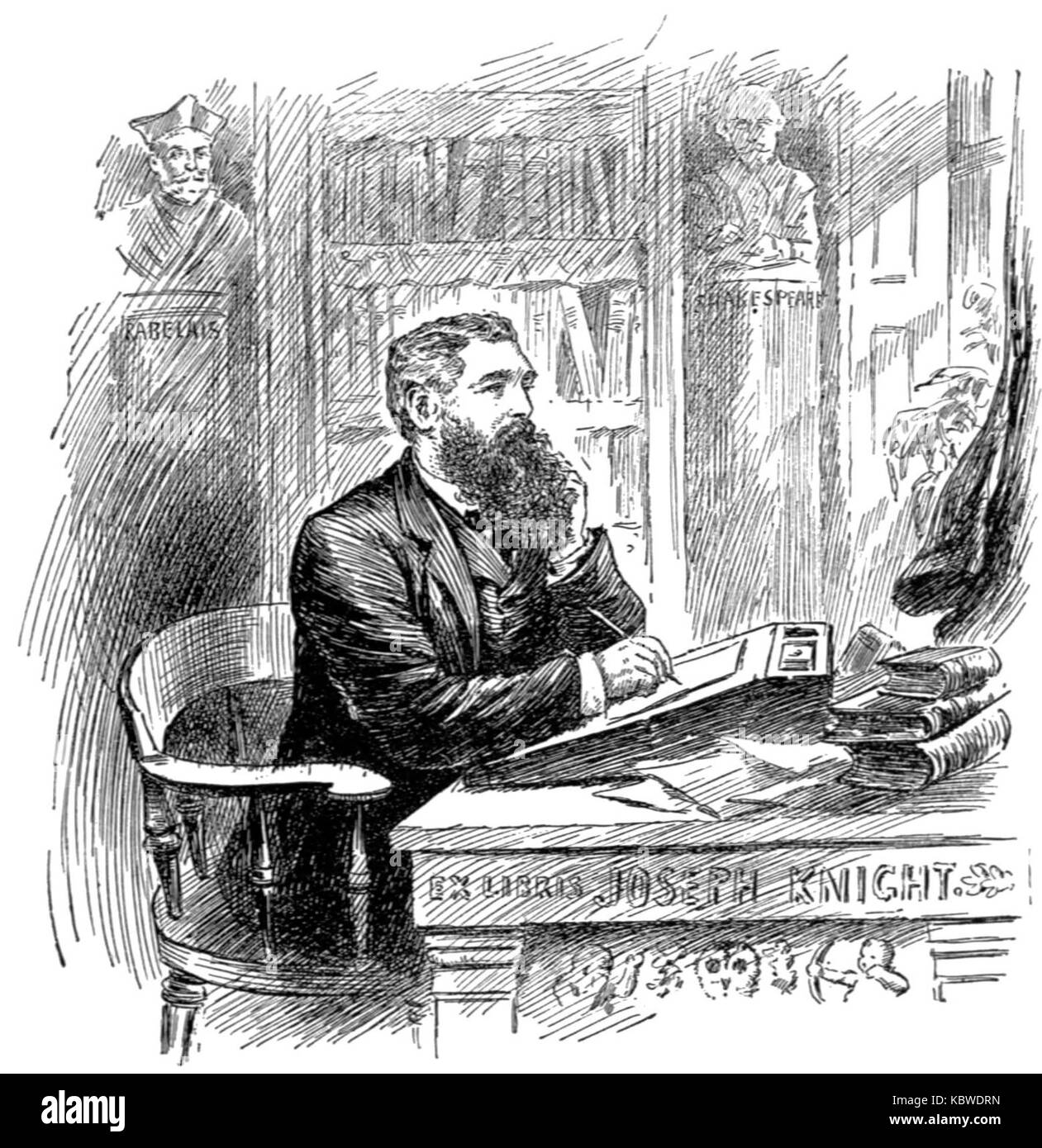 Joseph Knight's book plate Stock Photo - Alamy