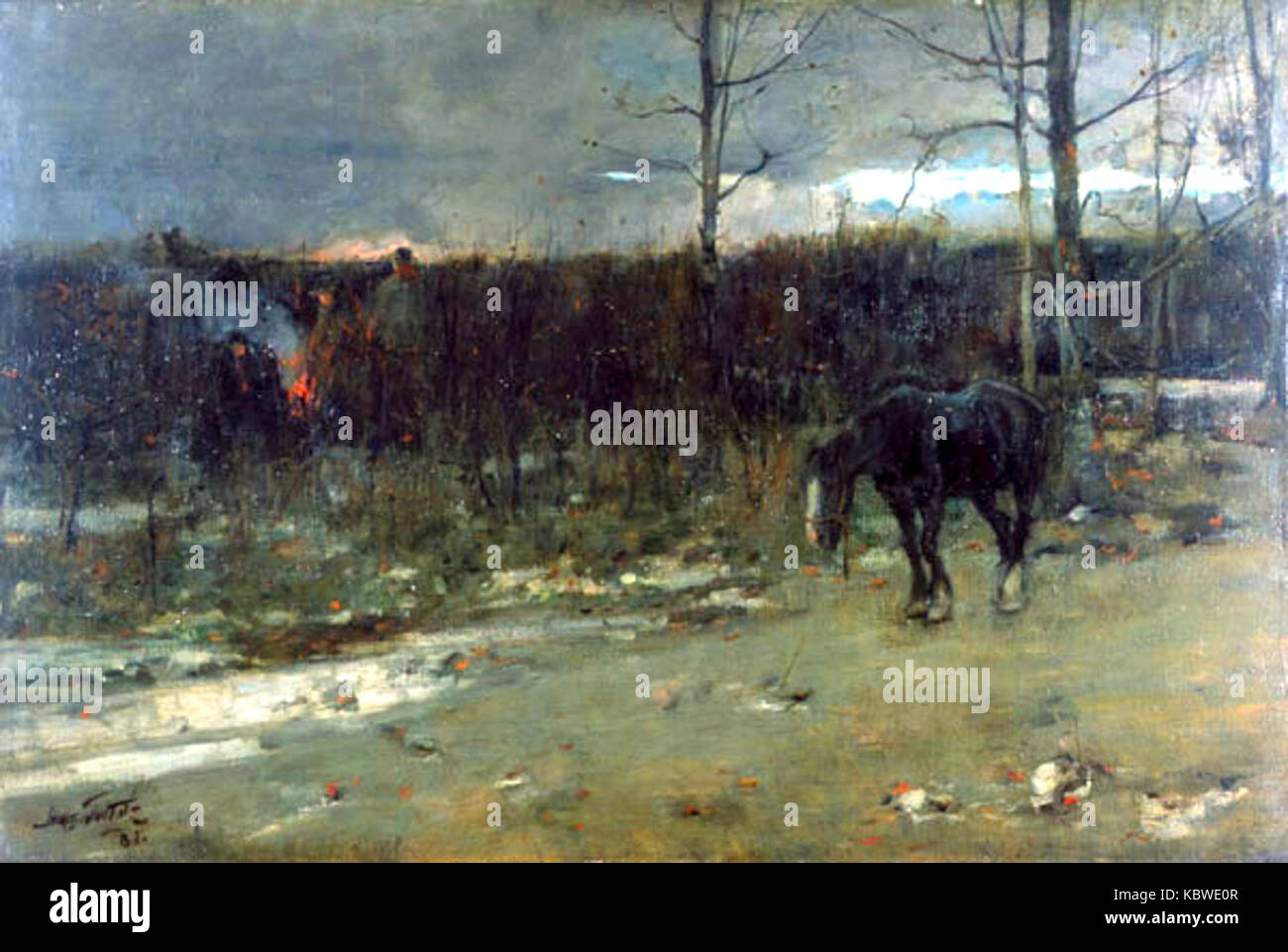 James Guthrie The Gypsy Fires Are Burning 1881 Stock Photo - Alamy