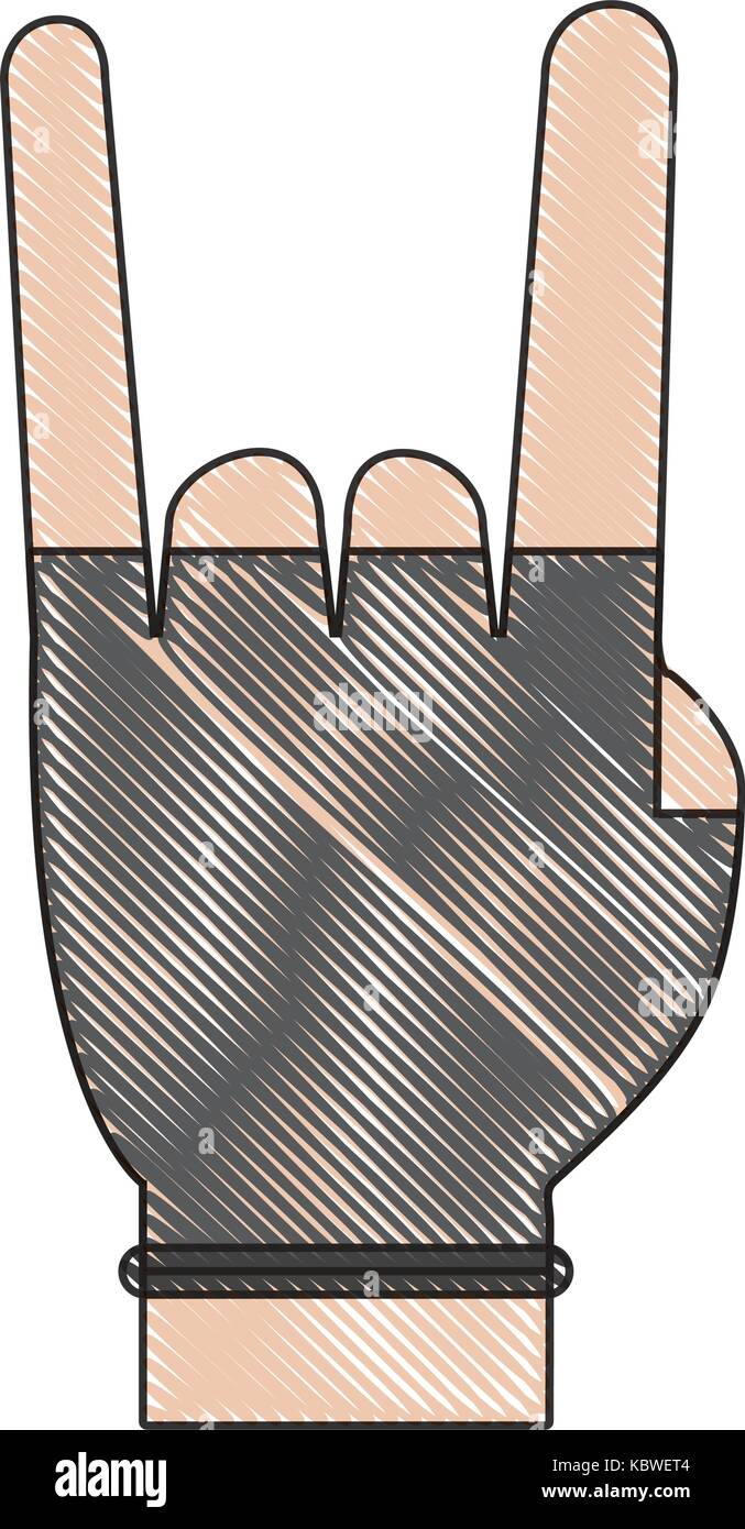 Rock Hand Symbol icon over white background vector illustration Stock ...