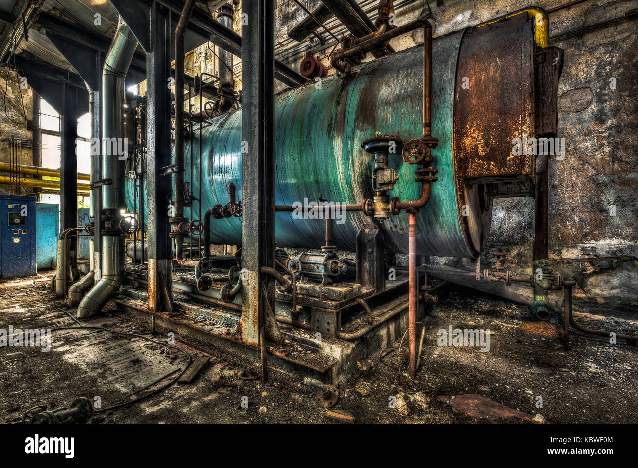 Industrial boiler in a derelict factory Stock Photo - Alamy