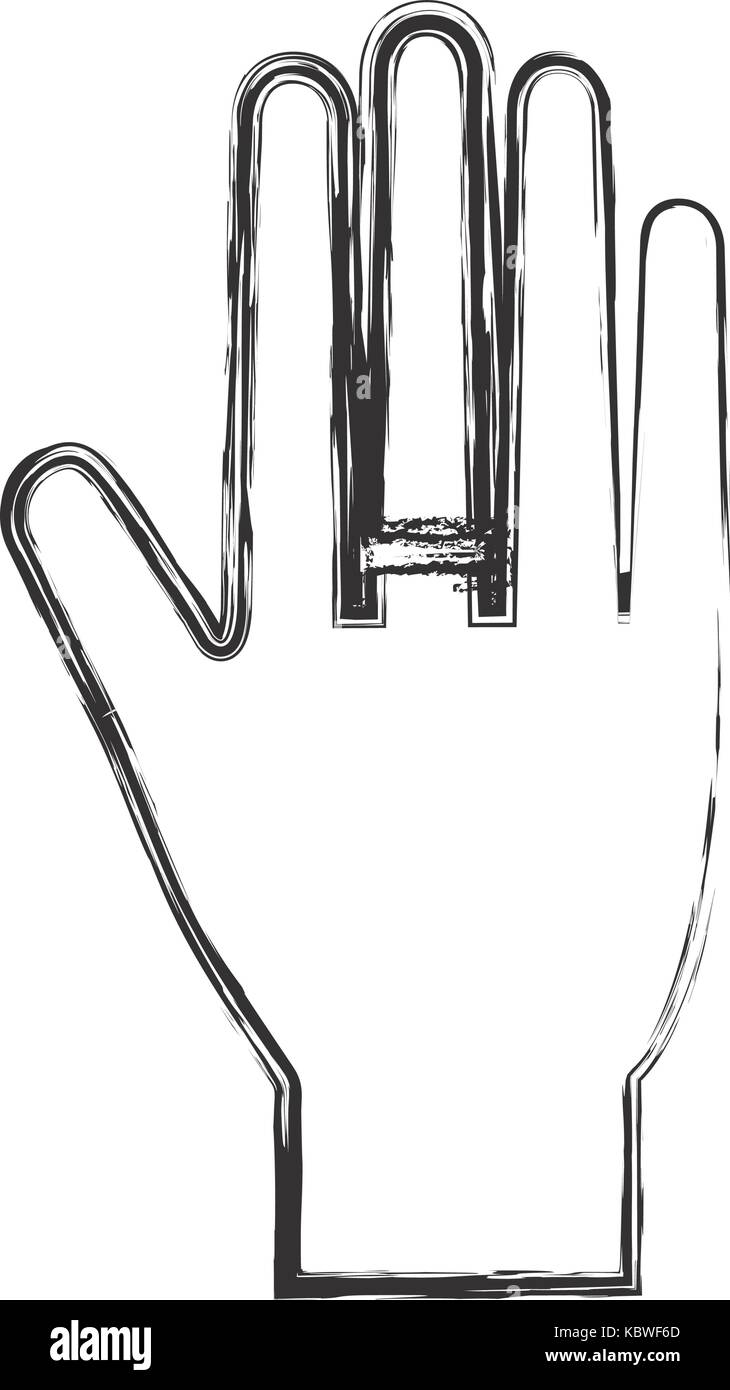 human hand icon over white background vector illustration Stock Vector ...