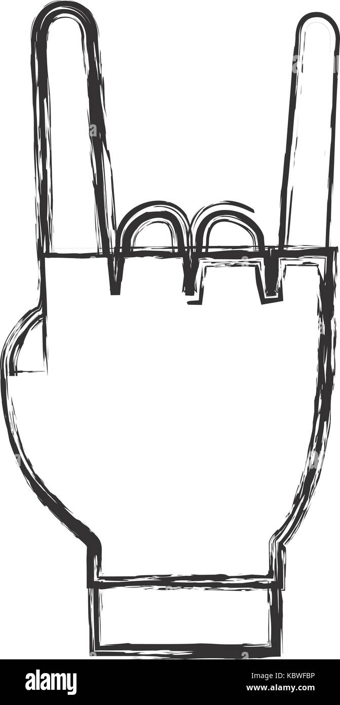 Rock Hand Symbol icon over white background vector illustration Stock ...