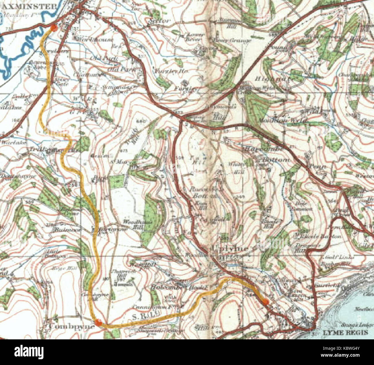 Axminster map hi-res stock photography and images - Alamy
