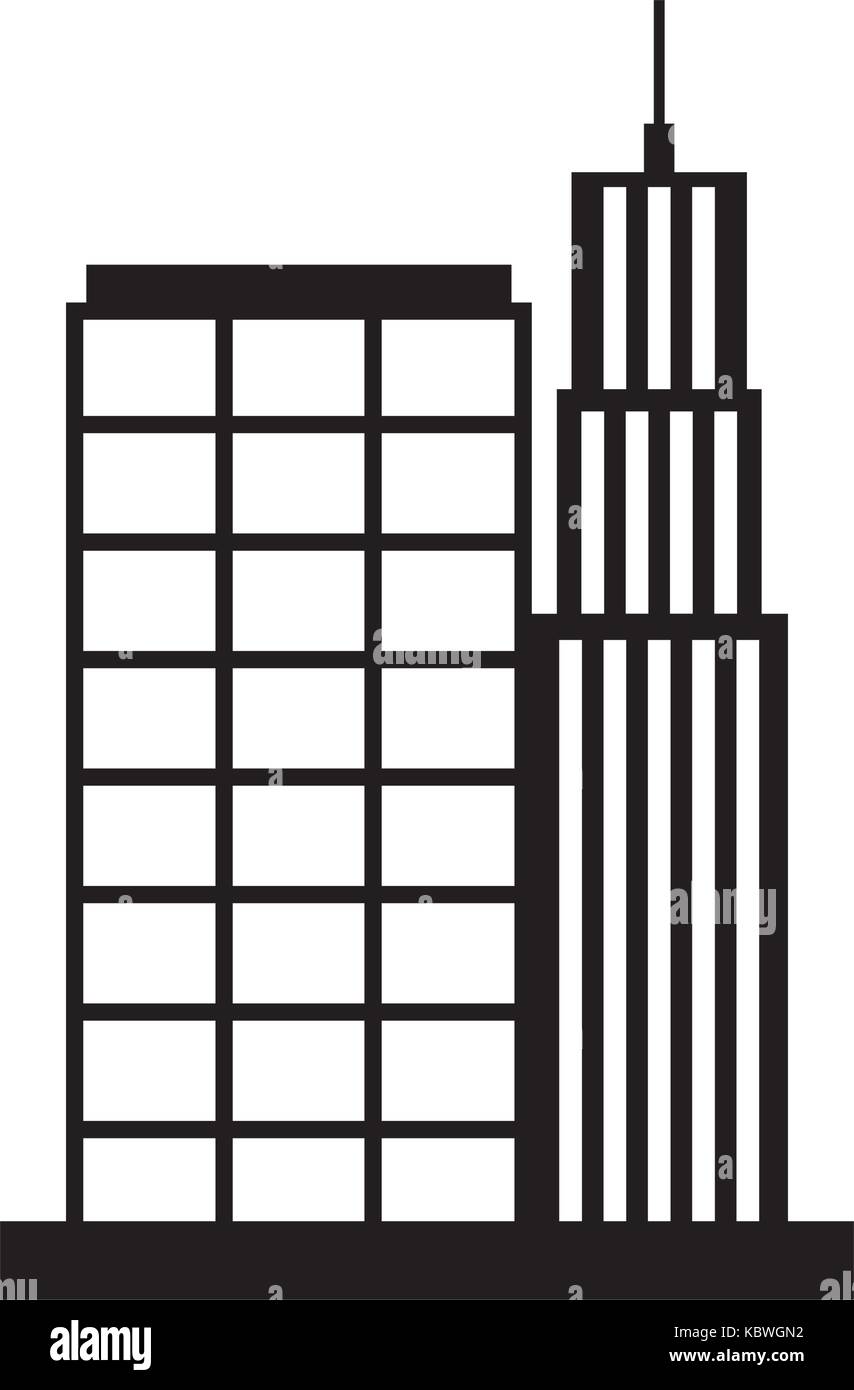 buildings city landscape business center view with location navigation ...