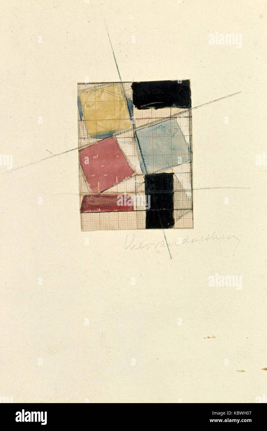 This artwork by Theo van Doesburg, a key figure in the De Stijl ...