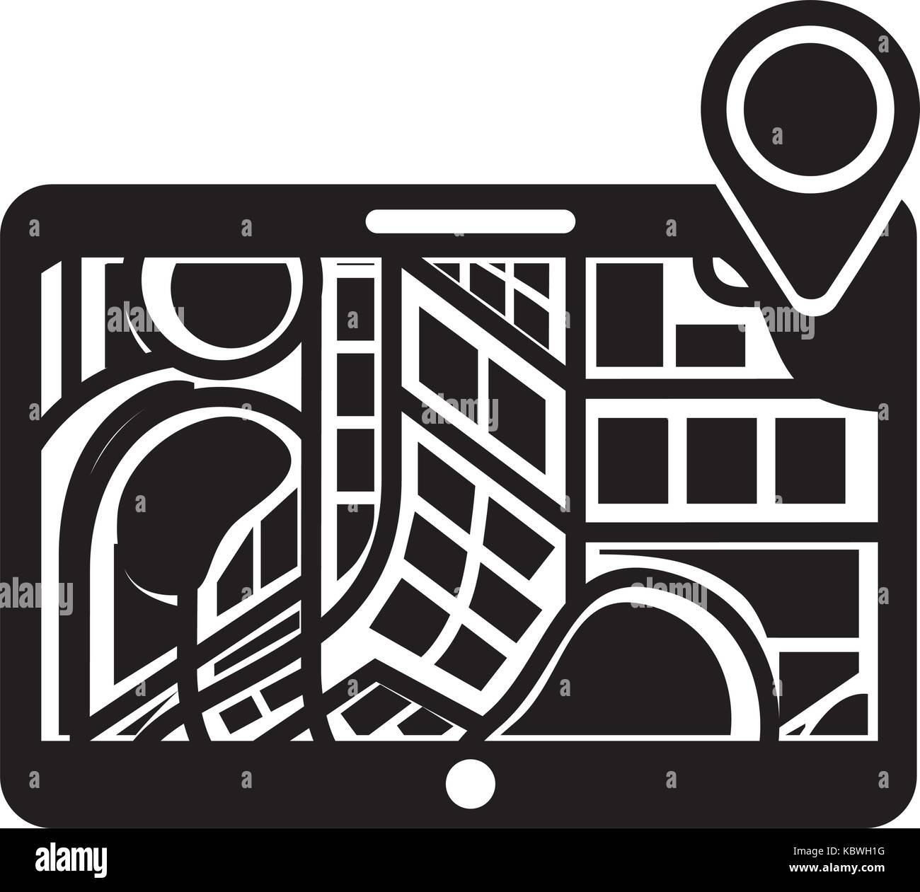 tablet pointer map navigation destination symbol Stock Vector Image ...