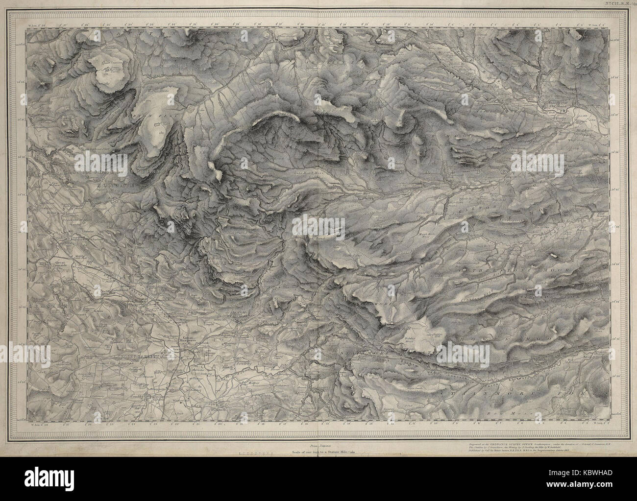 A historical map from the Ordnance Survey's Old Series, detailing the ...