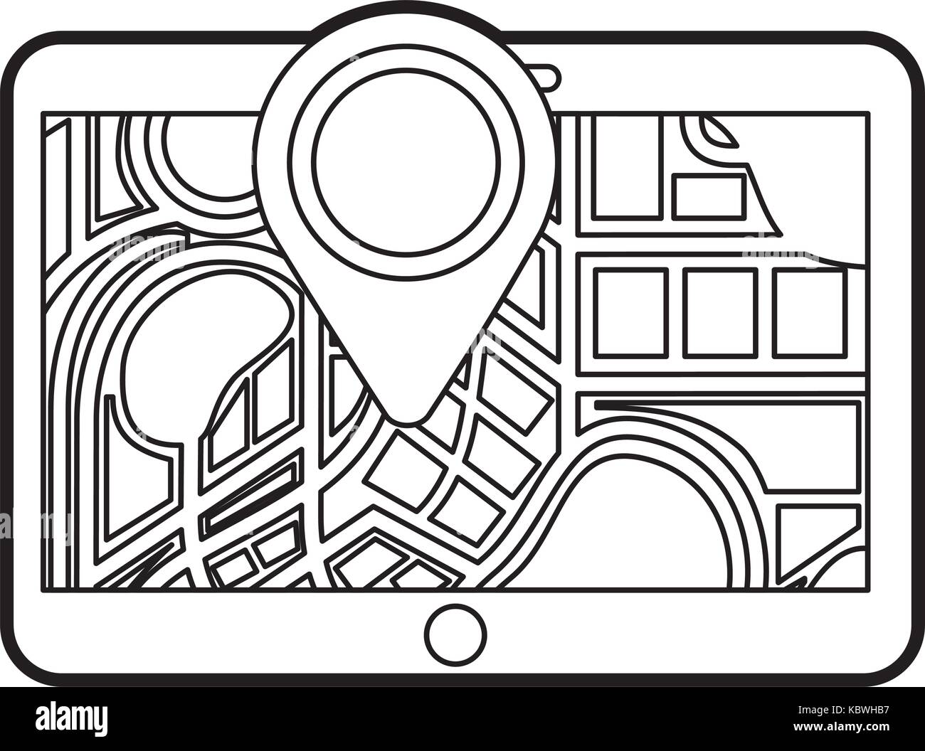 tablet pointer map navigation destination symbol Stock Vector Image ...