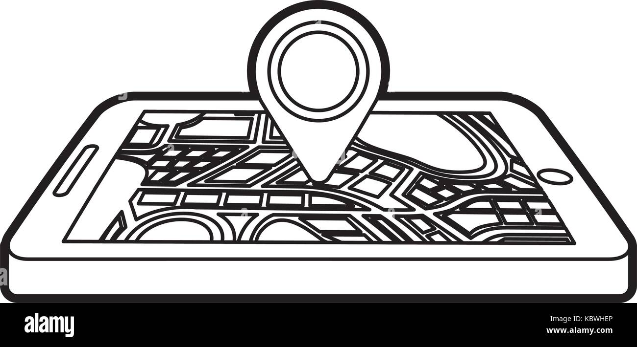 navigation gps device and city map with pins technology and traveling ...