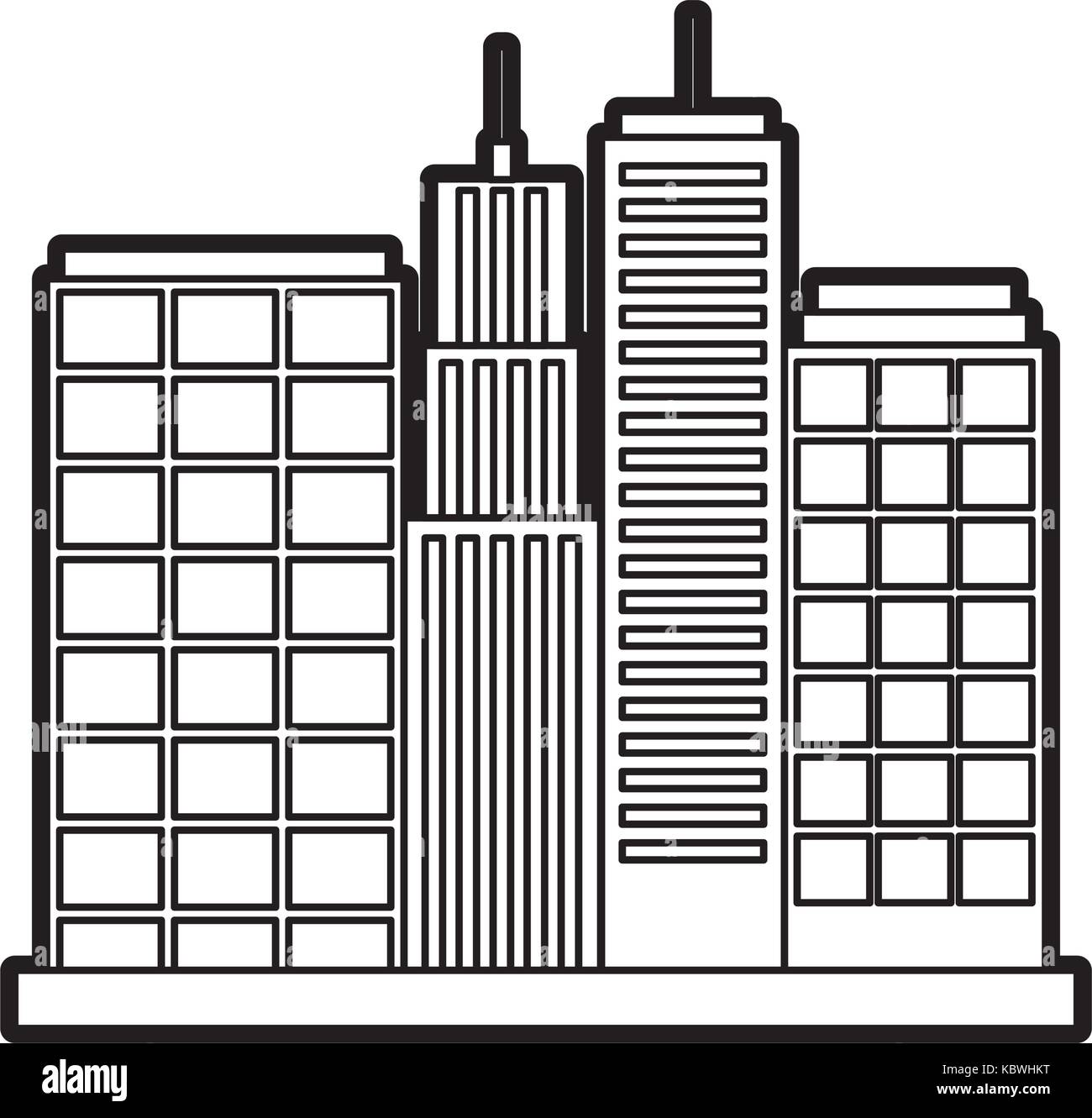 buildings city landscape business center view with location navigation ...