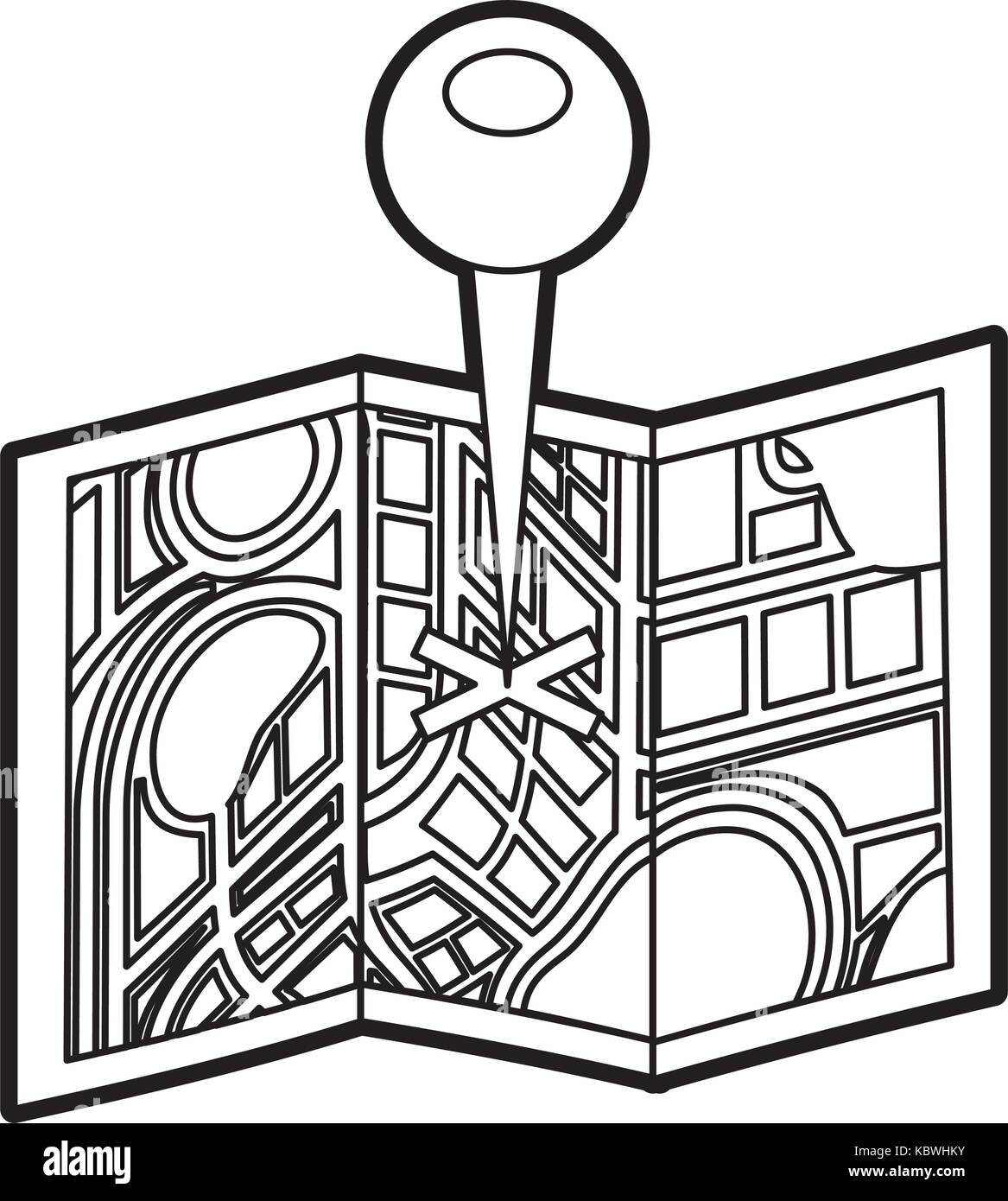 map navigation gps with pointer mark isolated on white background Stock ...