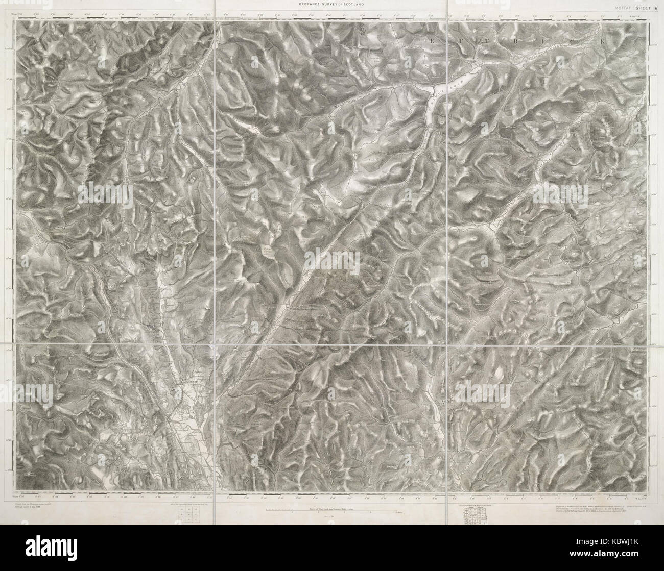 A sheet from the Ordnance Survey Old Series map of Scotland, at a scale ...