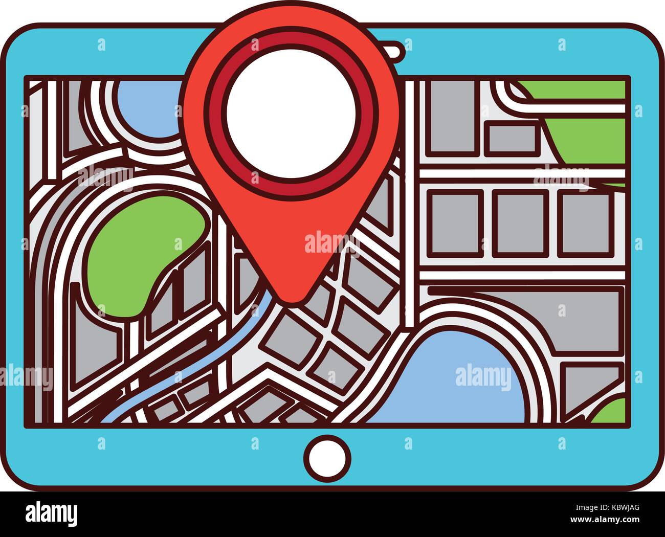 tablet pointer map navigation destination symbol Stock Vector Image ...