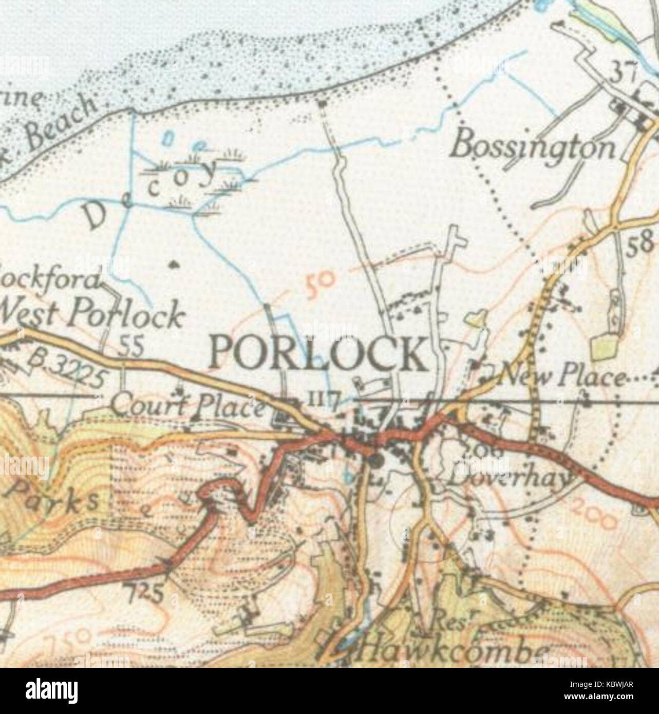 Porlock map 1937 Stock Photo - Alamy
