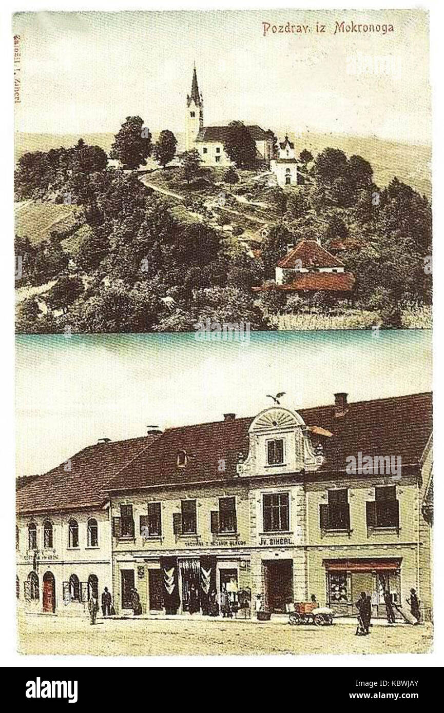 Postcard of Mokronog (2 Stock Photo - Alamy