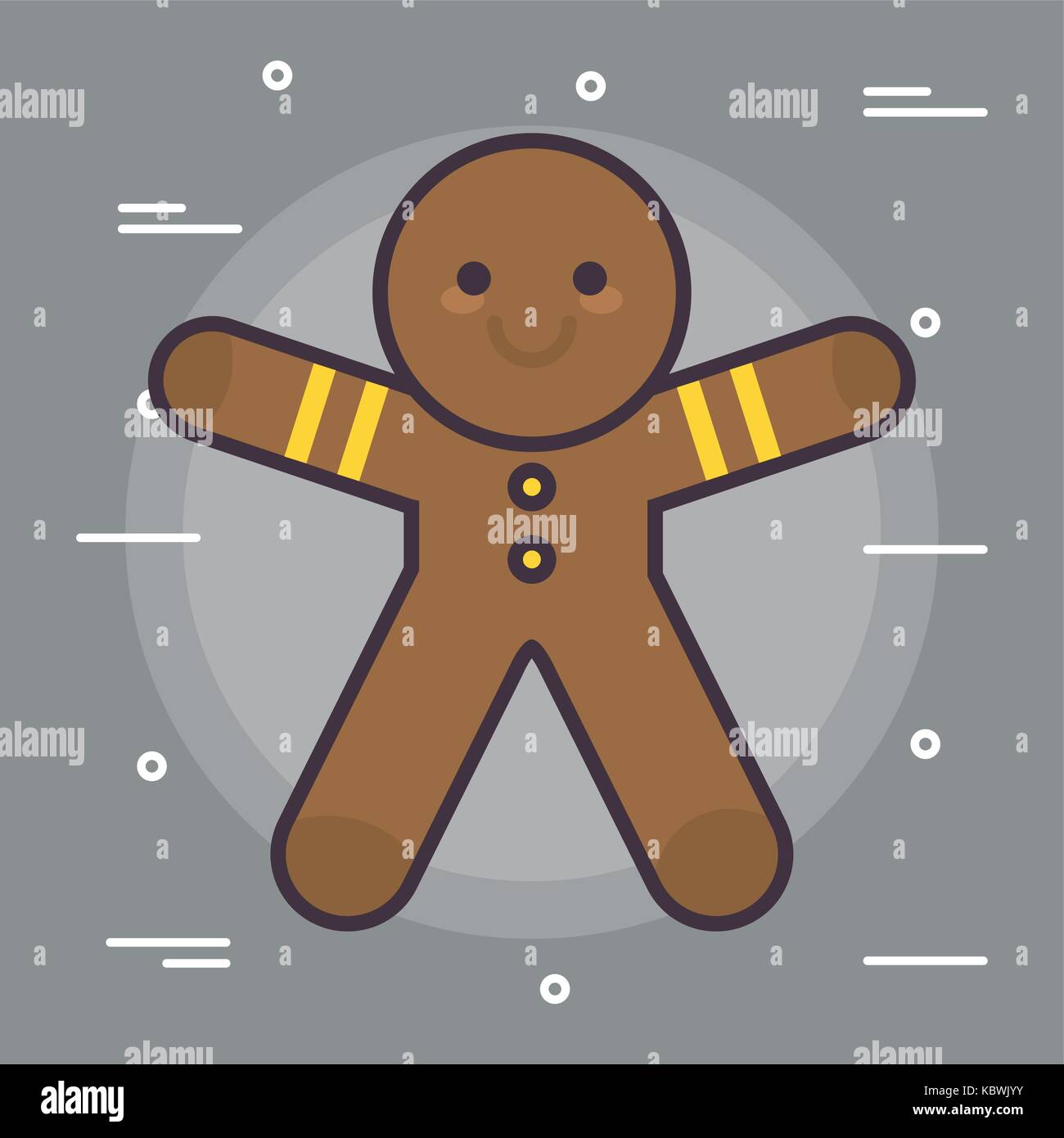 cartoon ginger cookie icon over gray background colorful design vector ...