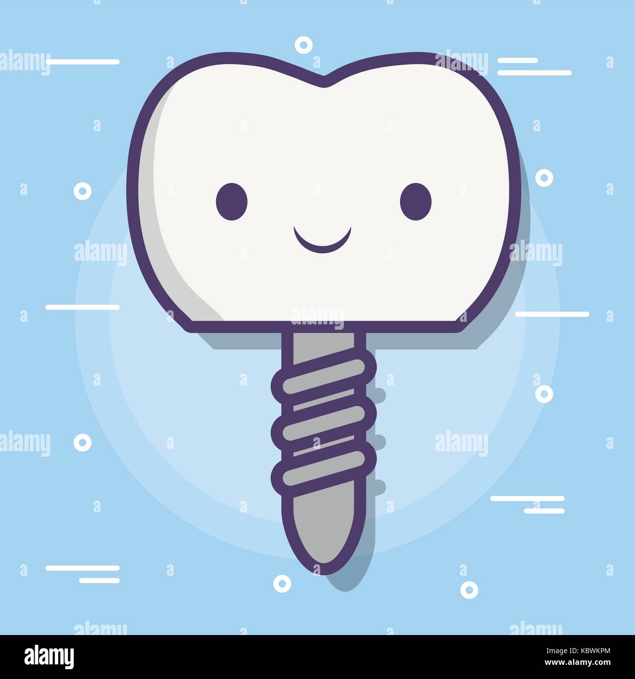 cartoon tooth icon over blue background colorful design vector ...