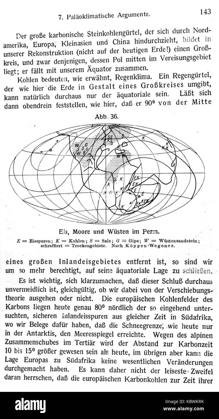 A page from 'De Wegener Kontinente', focusing on the research of Alfred ...